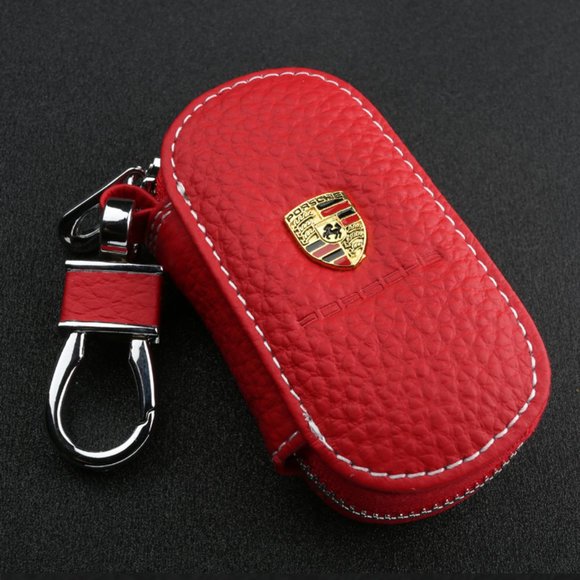 Key Cover | Accessories | Multi Brand Porsche Leather Red Key Cover 35 ...